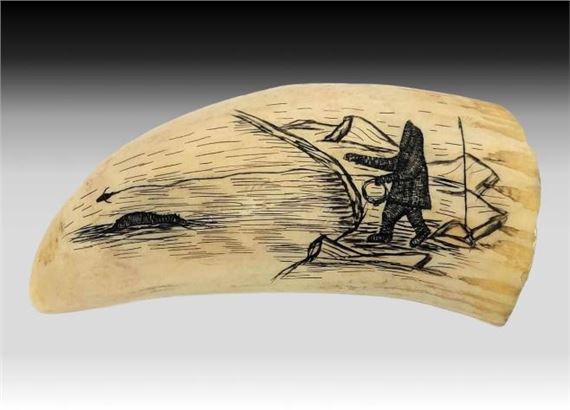 Peter Mayac | The scene of a hunter in action as he stands upon the ice ...