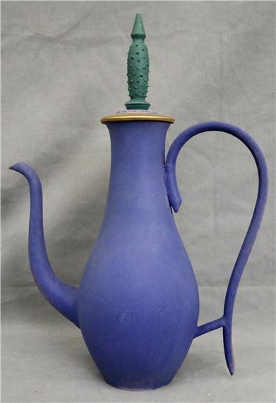 Masuo Ojima | PURPLE GLARED BALUSTER FORM TEAPOT WITH COVER | MutualArt