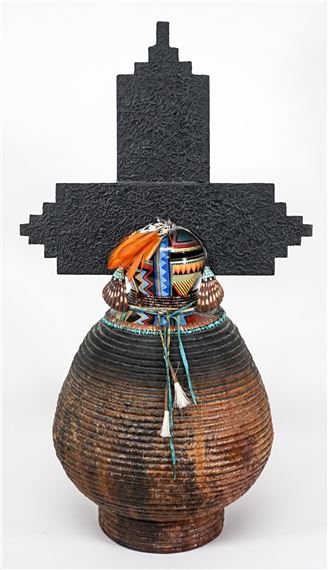 Robert Rivera | Robert Rivera Basket Kachina 22 IN Art Piece | MutualArt