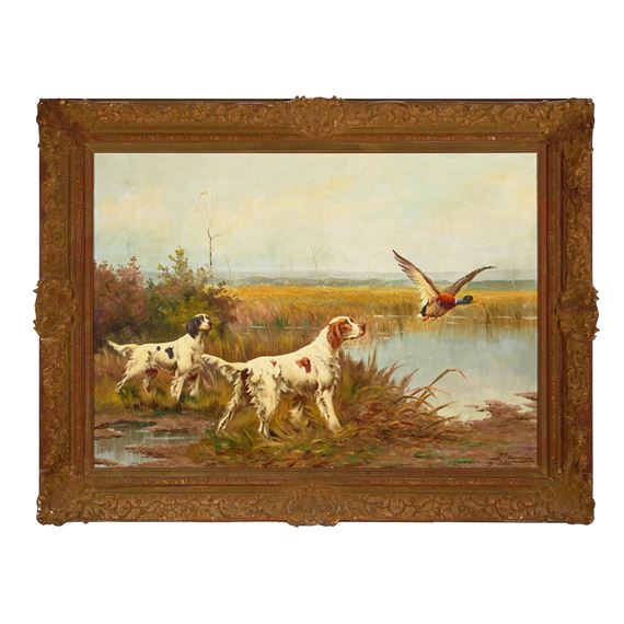 Joseph-auguste Rousselin | Pointers with mallard | MutualArt