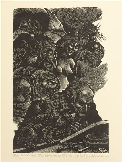Fritz Eichenberg | The Artist And the Seven Deadly Sins (1975) | MutualArt