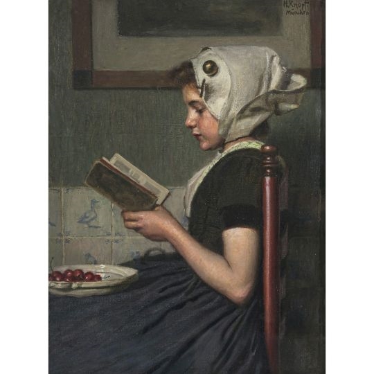 Hermann Knopf | Hermann Knopf - Lesende junge Holländerin (1870 ...