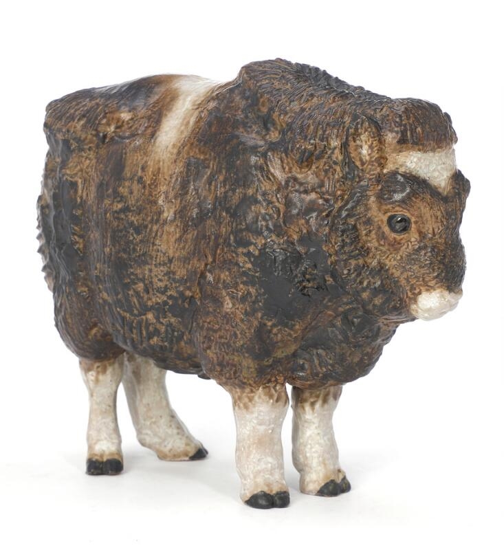 Jeanne Grut | A faiance figure in the shape of a muskox calf (1964 ...