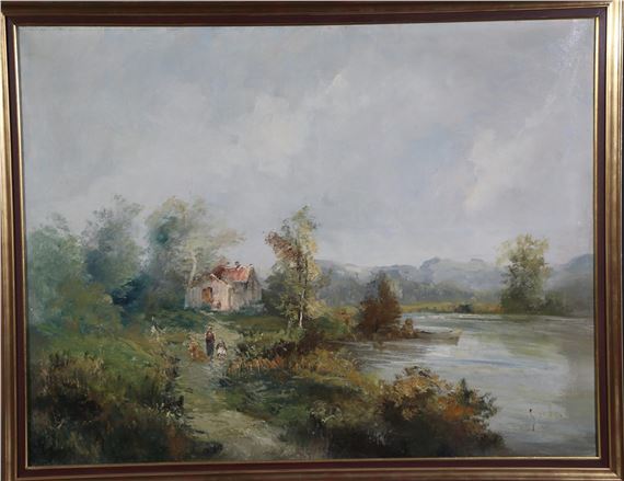 Godchaux | Bord de rivière animé | MutualArt