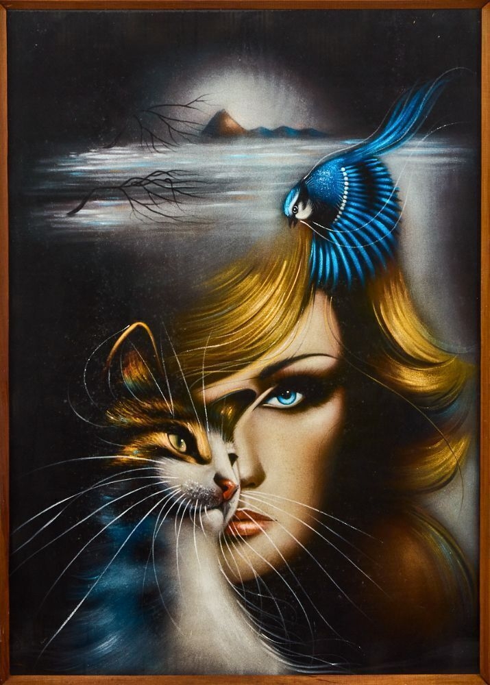 Luc Genot | AFTER LUC GENOT 1980s Velvet Painting (1980s) | MutualArt