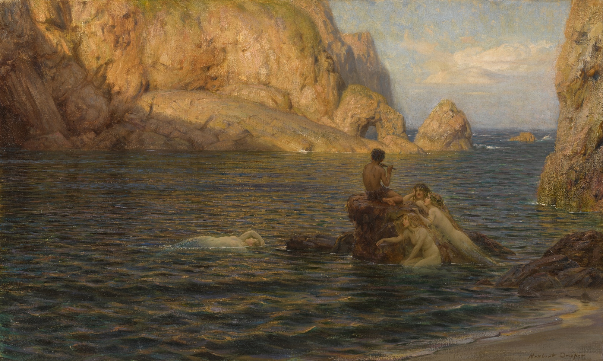 Herbert James Draper | The Spirit of the Fountain (1891) | MutualArt