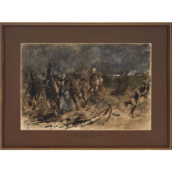 Lionel Edwards | CANADIAN CAVALRY AT CAMBRAI - THE STAMPEDE OF THE FORT ...