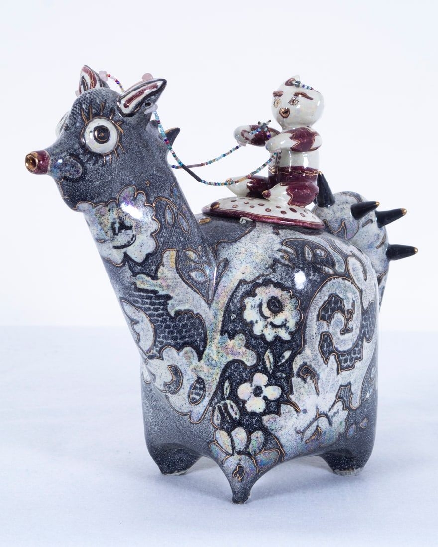 Jeanne Patrice Moir | Clown riding an animal | MutualArt