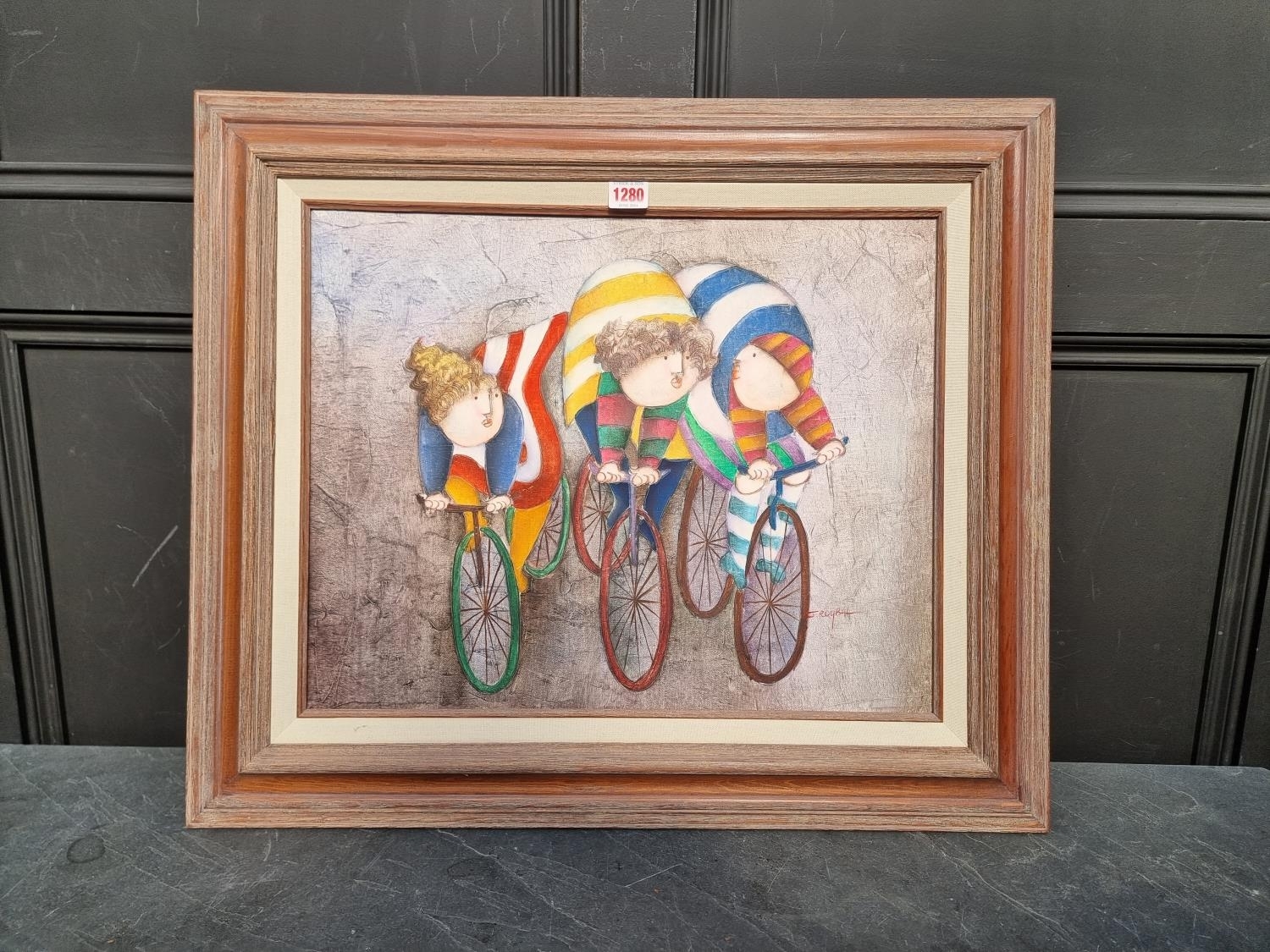 Joyce Roybal | children on bicycles | MutualArt