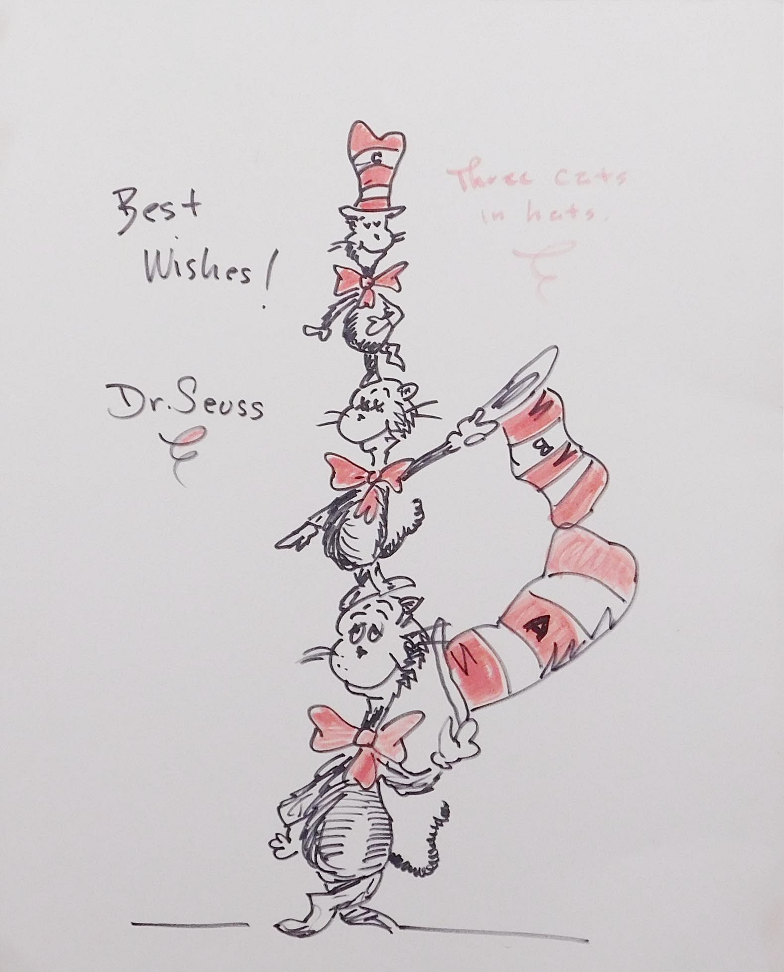 Dr. Seuss | Three Cats in Hats | MutualArt