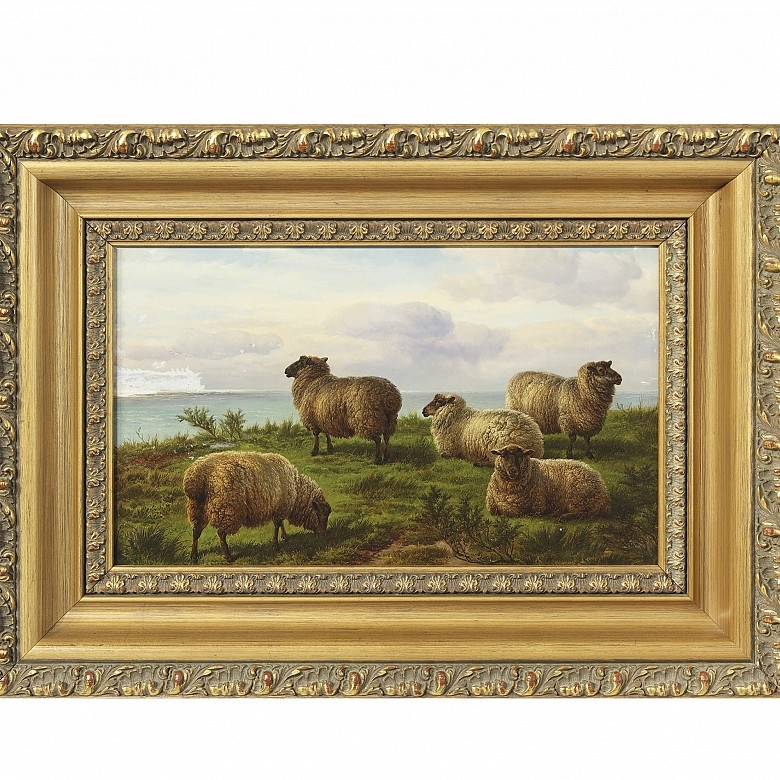 Charles Jones | Sheep in the Meadow (1875) | MutualArt