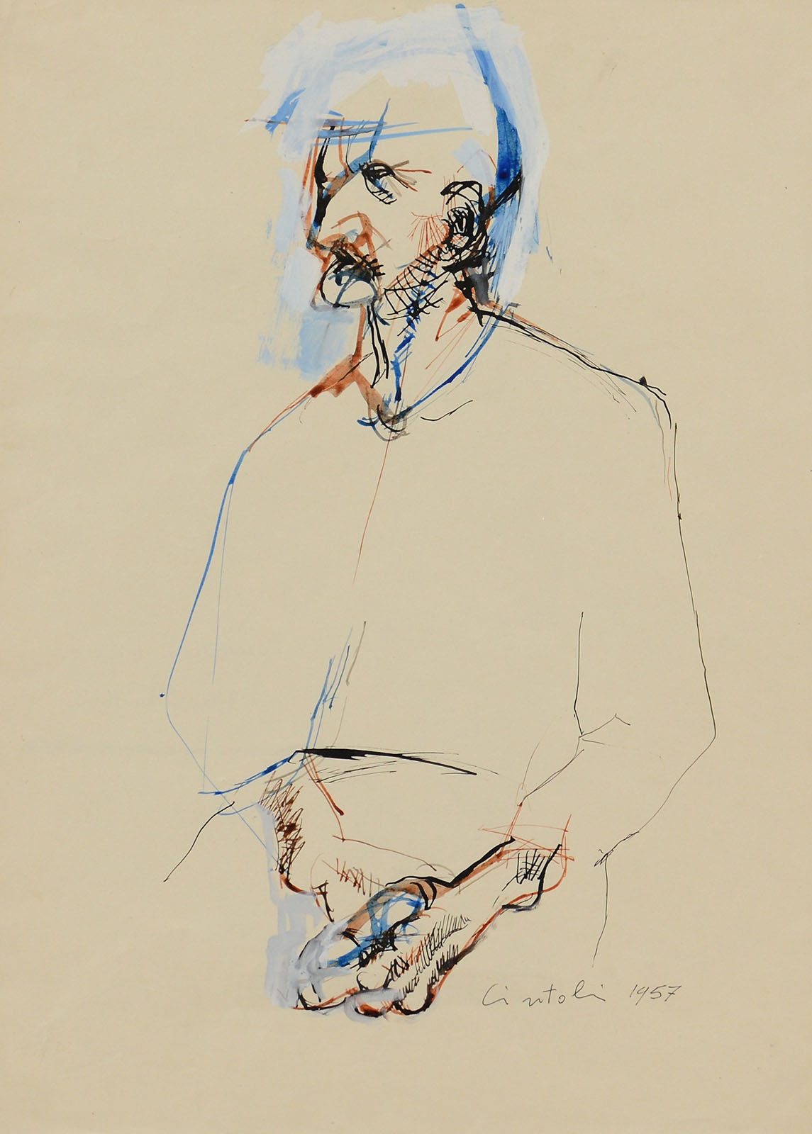 Claudio Cintoli | Male Figure (1957) | MutualArt