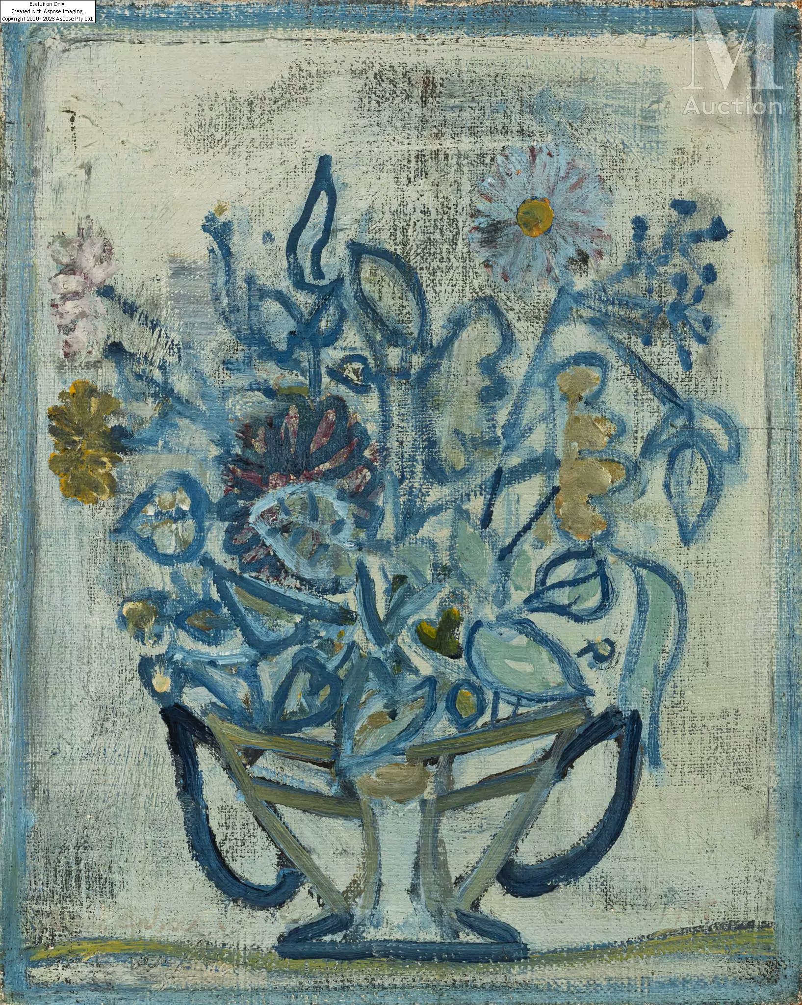 Avni Arbas | Bouquet en bleu | MutualArt