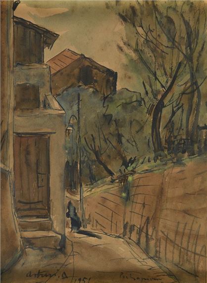 Antonio Asturi | Vicolo con case (1951) | MutualArt