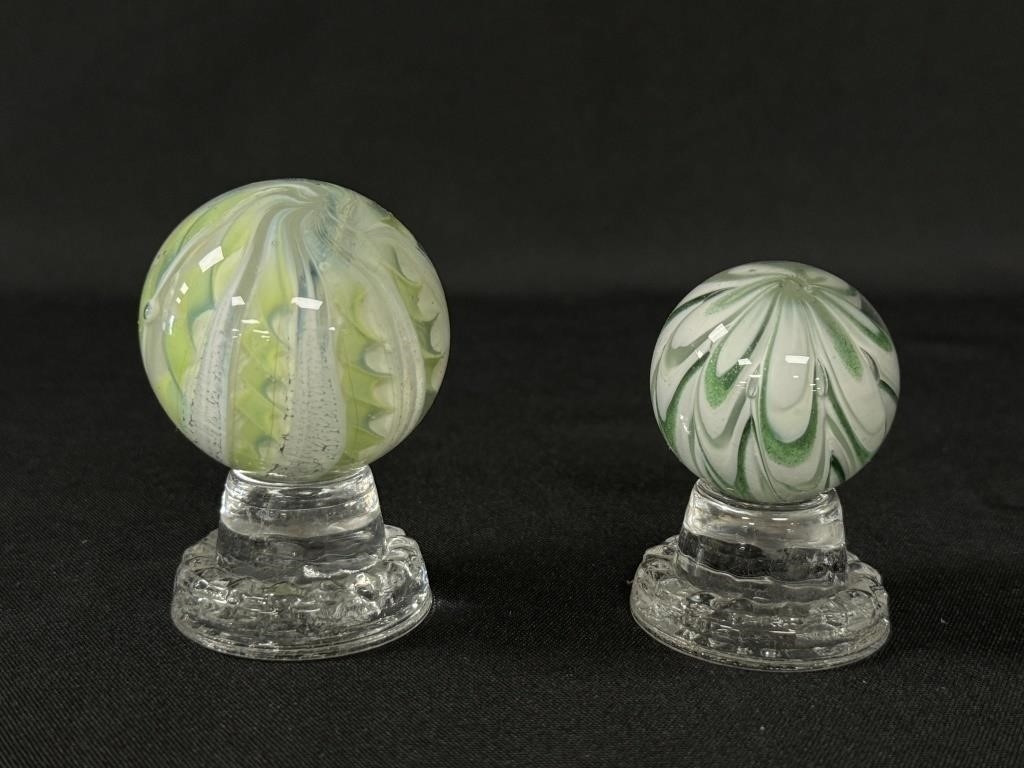 Steve Davis | 2 Steve Davis Contemporary Glass Marbles | MutualArt