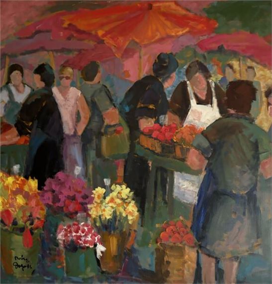 Robert Dago | Marché de fleurs | MutualArt