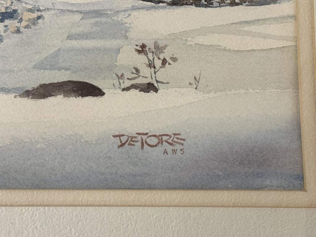 John E. Detore | John DeTore Farm Scene Watercolor Painting | MutualArt