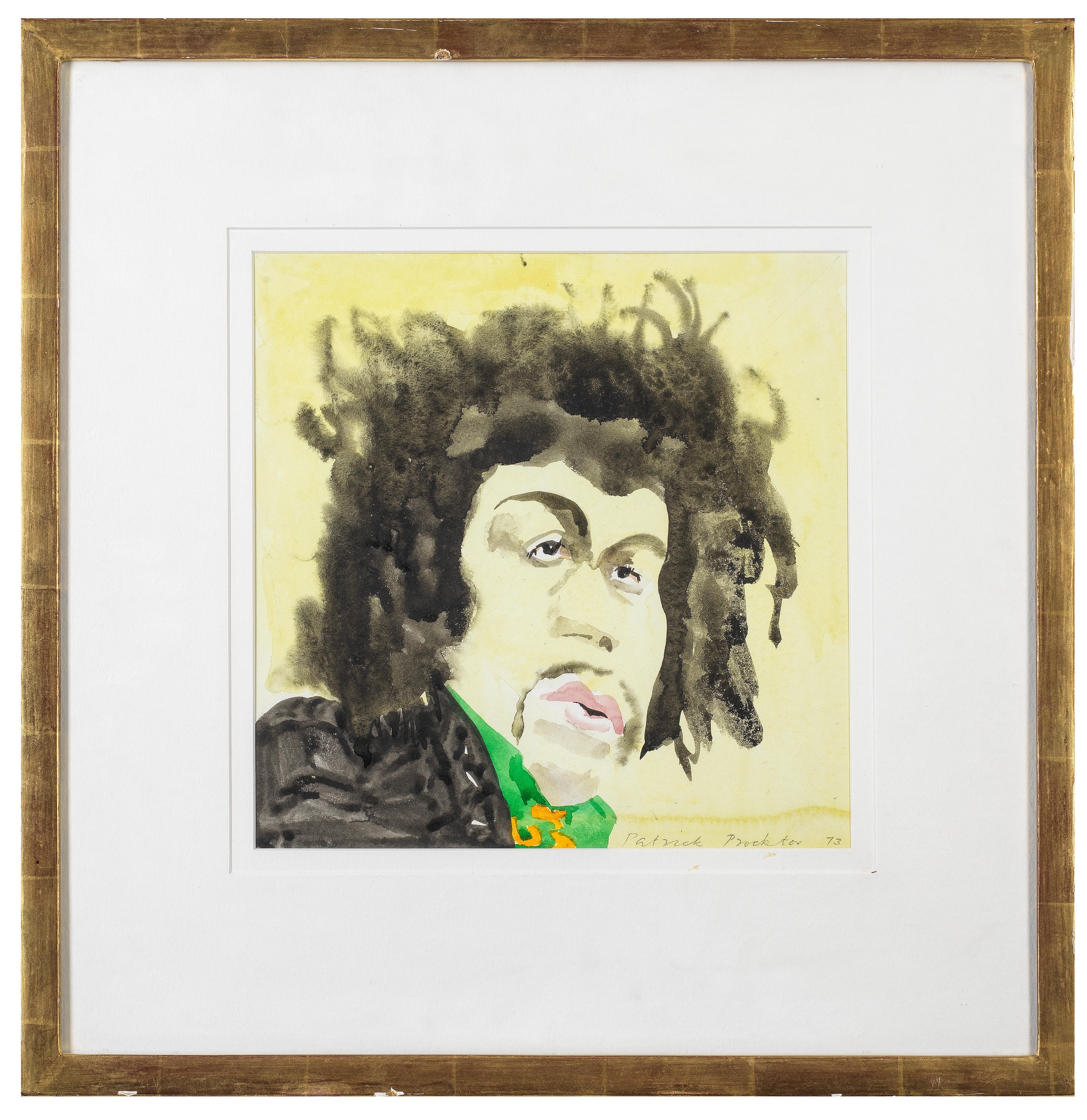 Patrick Procktor | Portrait of Jimi Hendrix (1973) | MutualArt