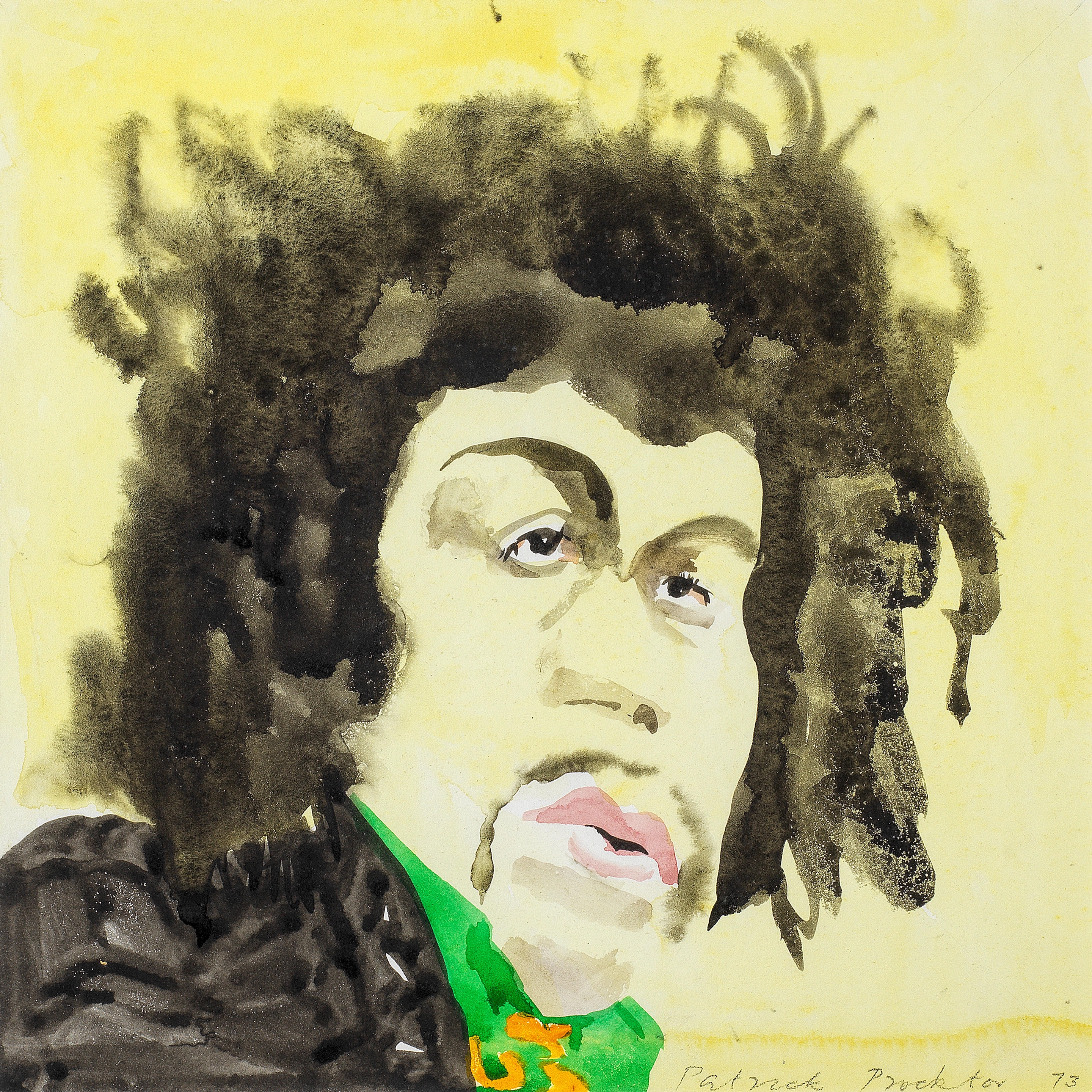 Patrick Procktor | Portrait of Jimi Hendrix (1973) | MutualArt