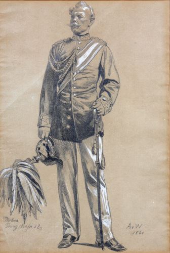 Anton von Werner | Stehender Offizier mit abgenommenem Helm (1880 ...