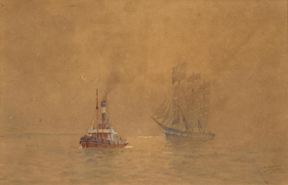 Frederick James Elliot | Tug Boat Guiding the Clipper in Sydney Harbour ...