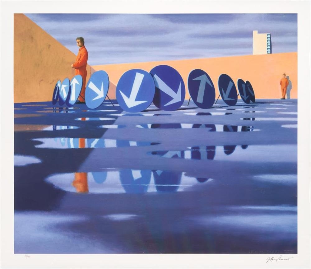 Jeffrey Smart | Reflected Arrows (1974) | MutualArt