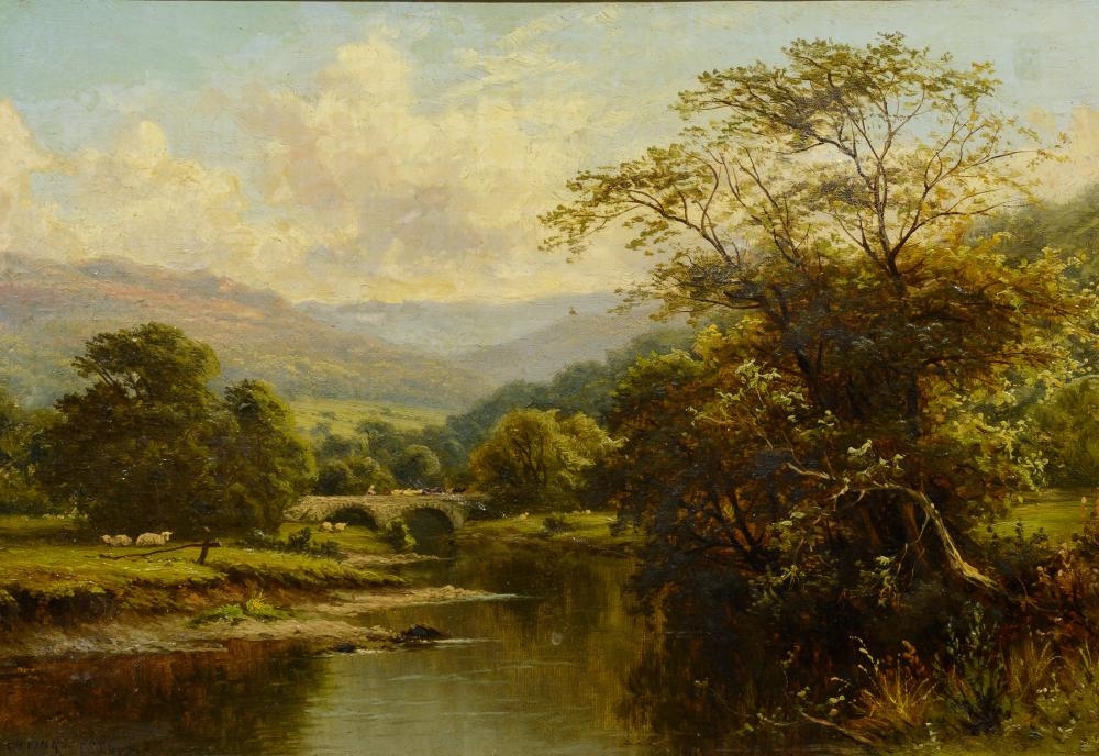 Thomas Spinks | English River Landscape with Sheep | MutualArt