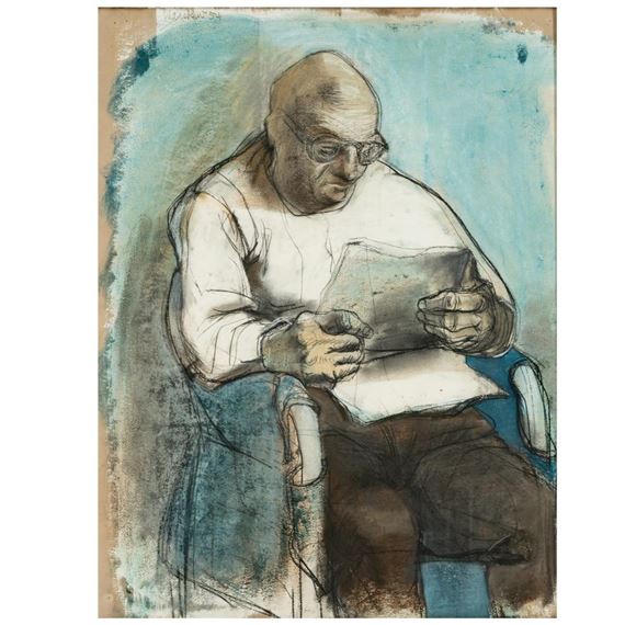 Howard Warshaw | : Portrait of a Man Reading (1920 - 1977) | MutualArt