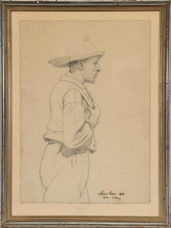 Michael Peter Ancher | A fisherman wearing a Sou-wester (1874) | MutualArt