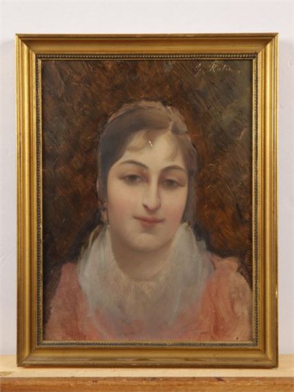 Giovanni Rota | Young woman in a red dress (19th Century 20th Century ...