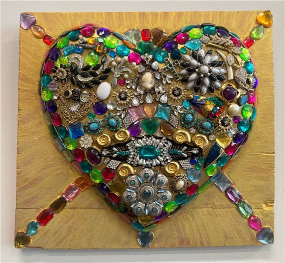 Pops Casey | Exceptional POPS CASEY Folk Art Heart Wall Plaque | MutualArt
