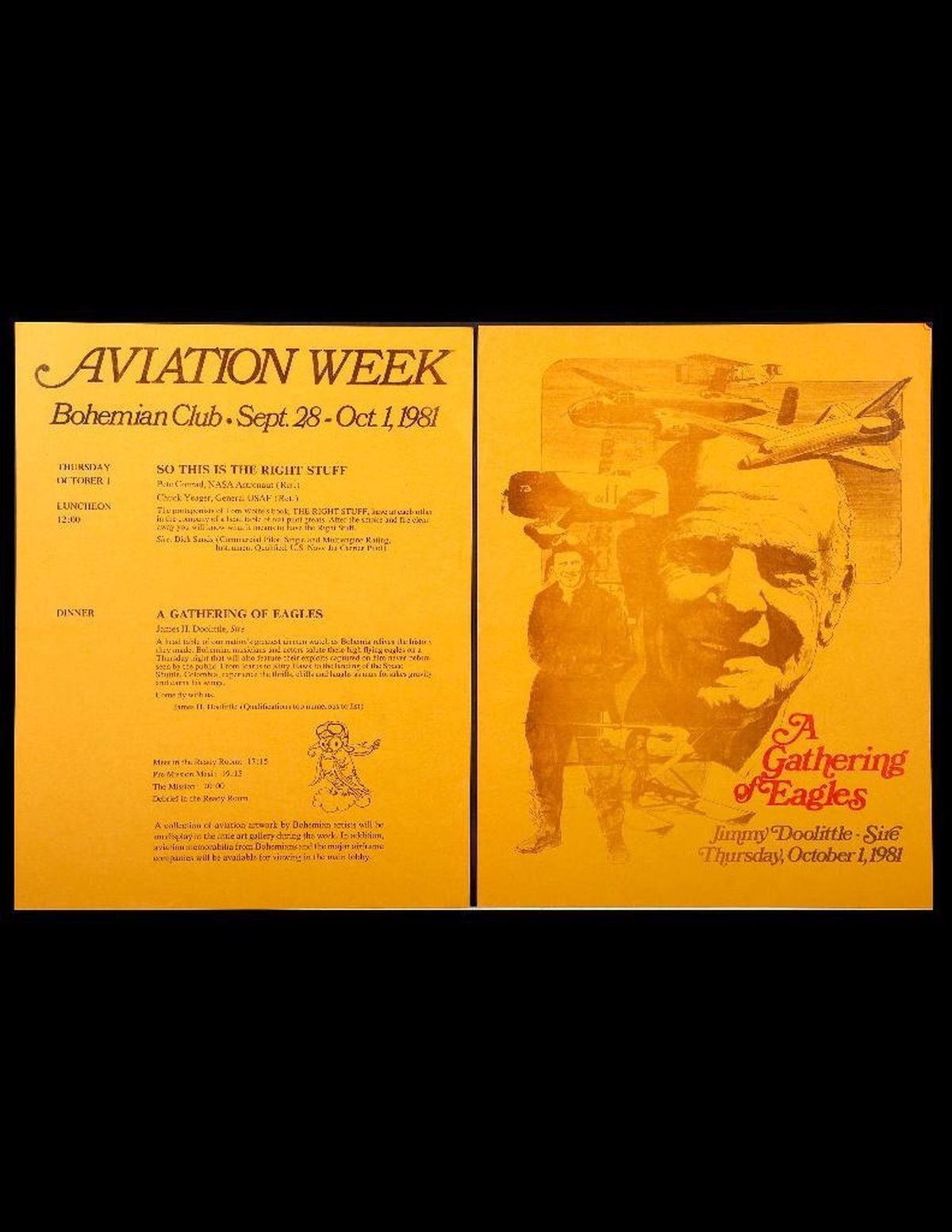Edward Diffenderfer | Bohemian Club Event Flyers (2), Aviation, 1981 ...