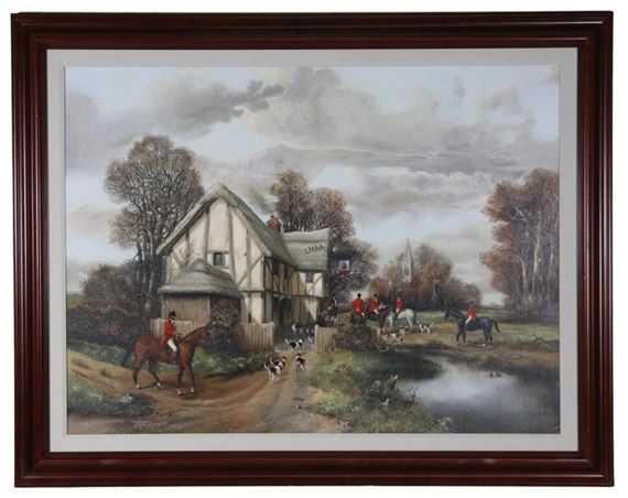 Paul Roberts | PAUL ROBERTS MEETING AT THE BELL OIL ON CANVAS | MutualArt