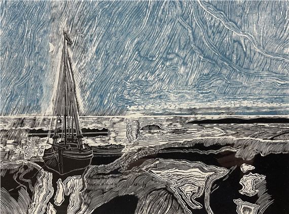 John Scorror O'Connor | Heron lake in evening | MutualArt