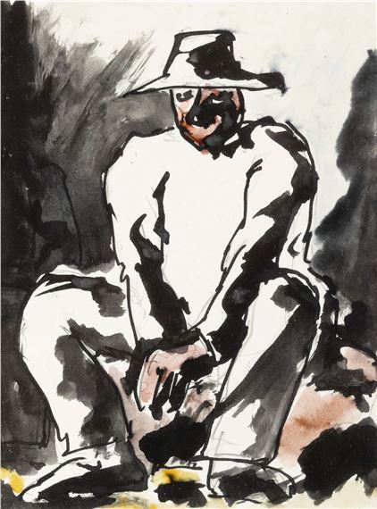 Josef Herman | Seated Man | MutualArt