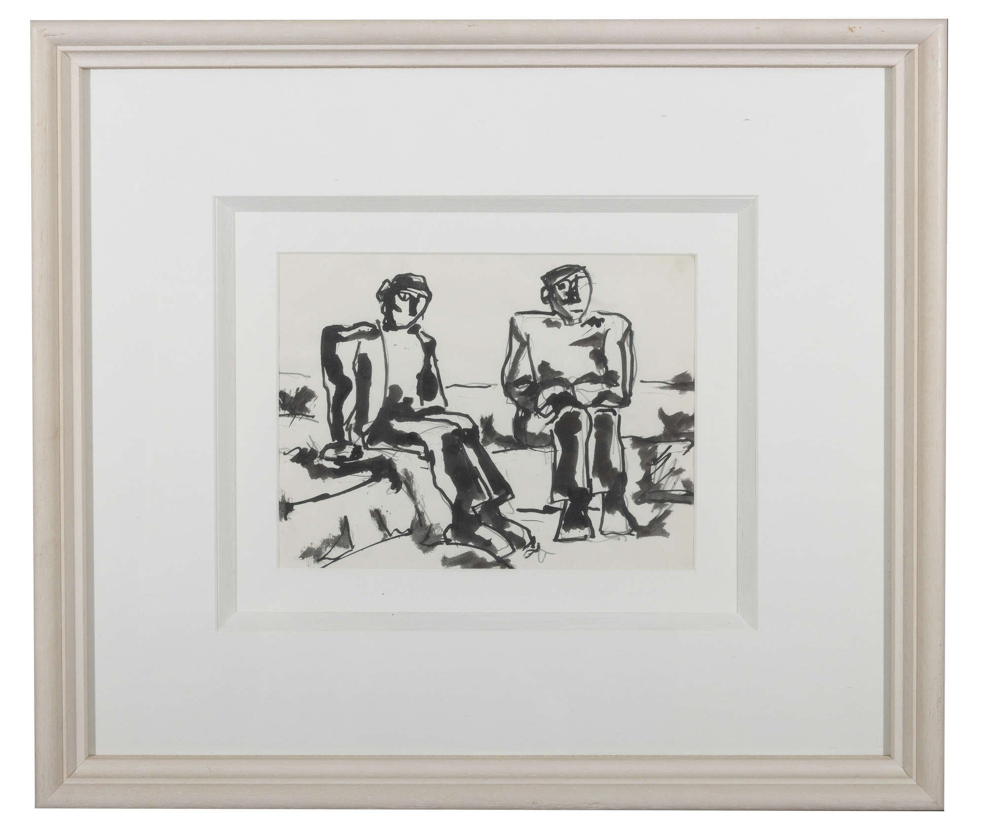 Josef Herman | Two Seated Figures | MutualArt