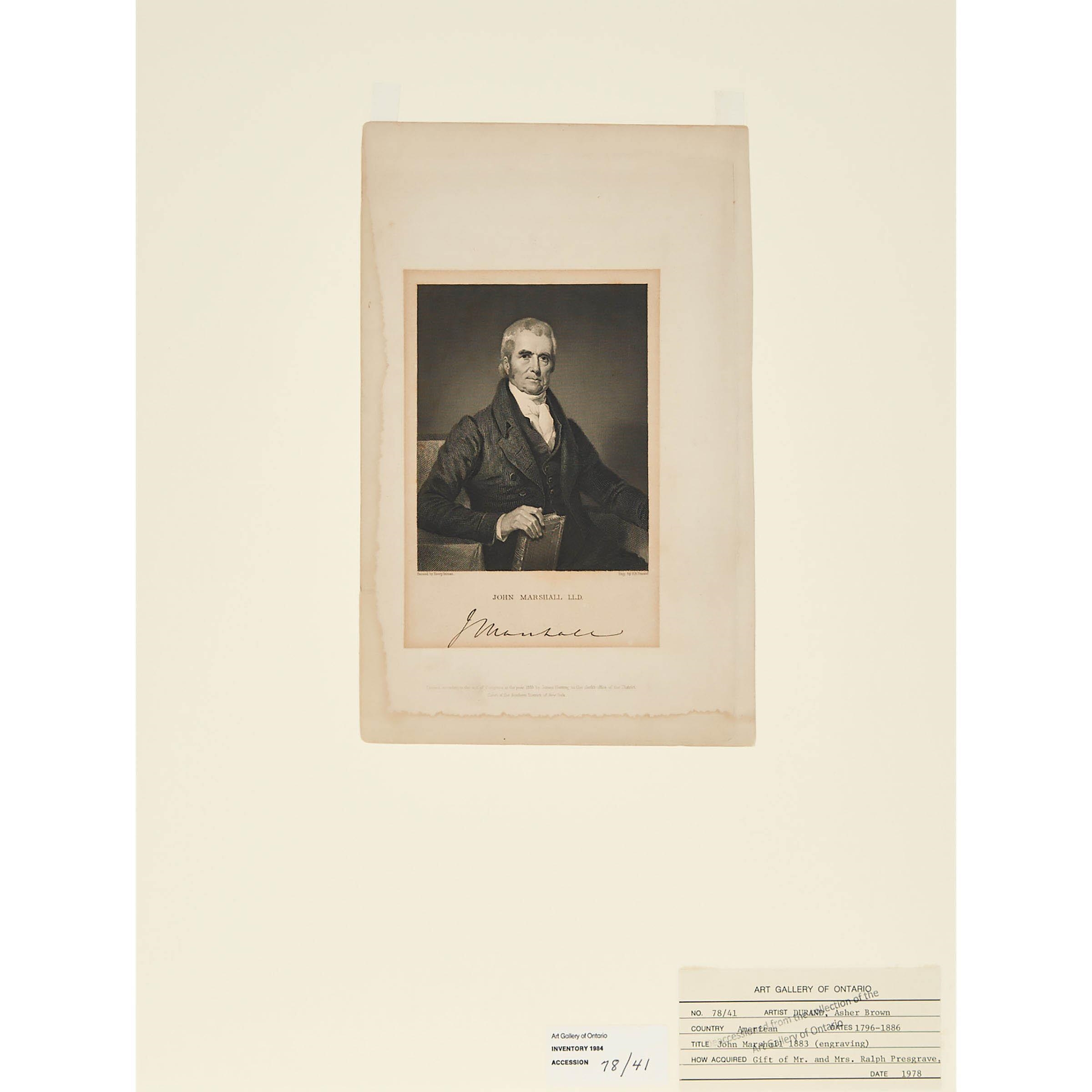 Asher Brown Durand | JOHN MARSHALL LLD (1833) | MutualArt