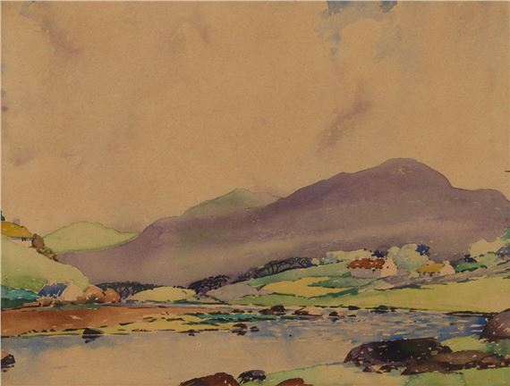 James Stanley Prosser | RIVER BY THE COTTAGES | MutualArt