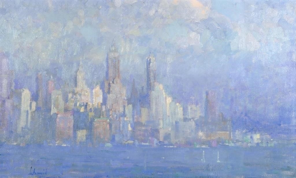 Richard Alan Schmid | Oil on canvas painting of the skyline of New York ...