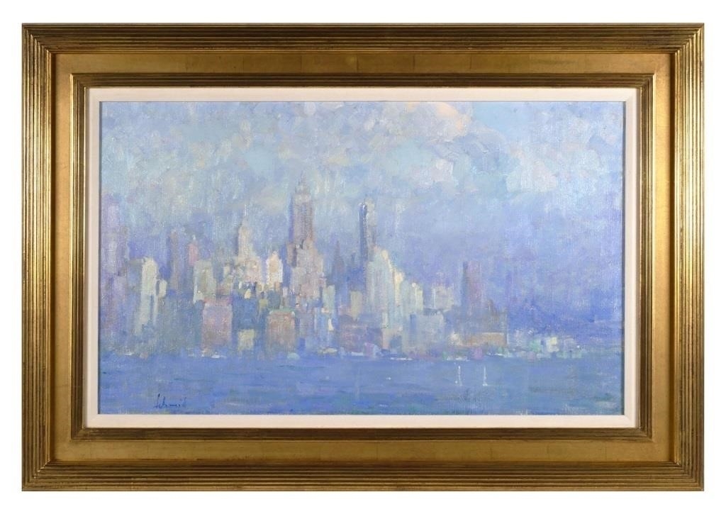 Richard Alan Schmid | Oil on canvas painting of the skyline of New York ...