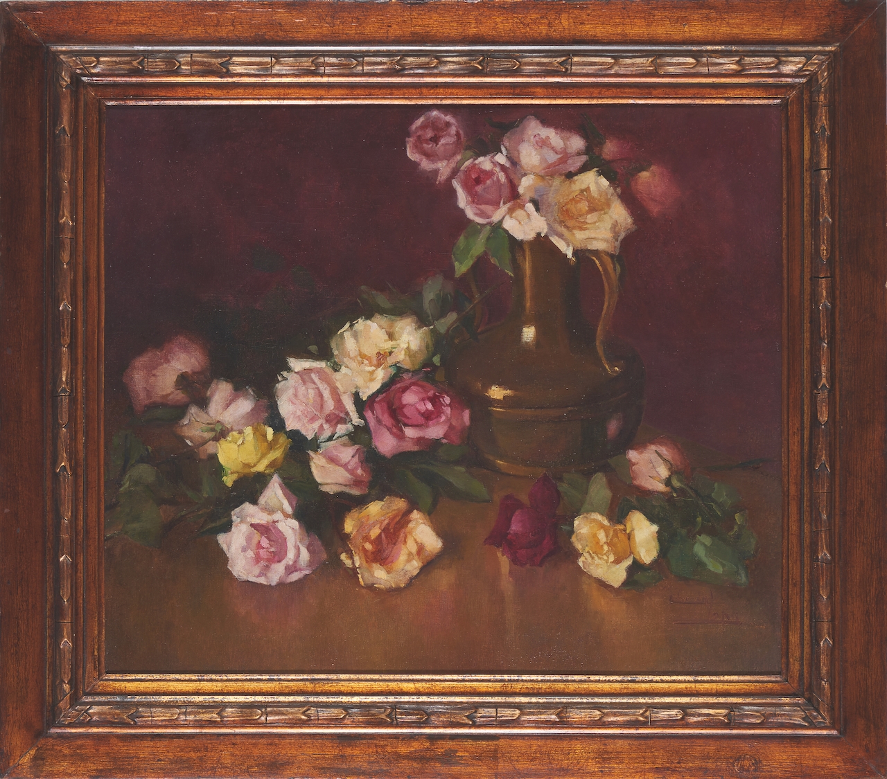 Eduarda Lapa | A still life with jug and roses | MutualArt
