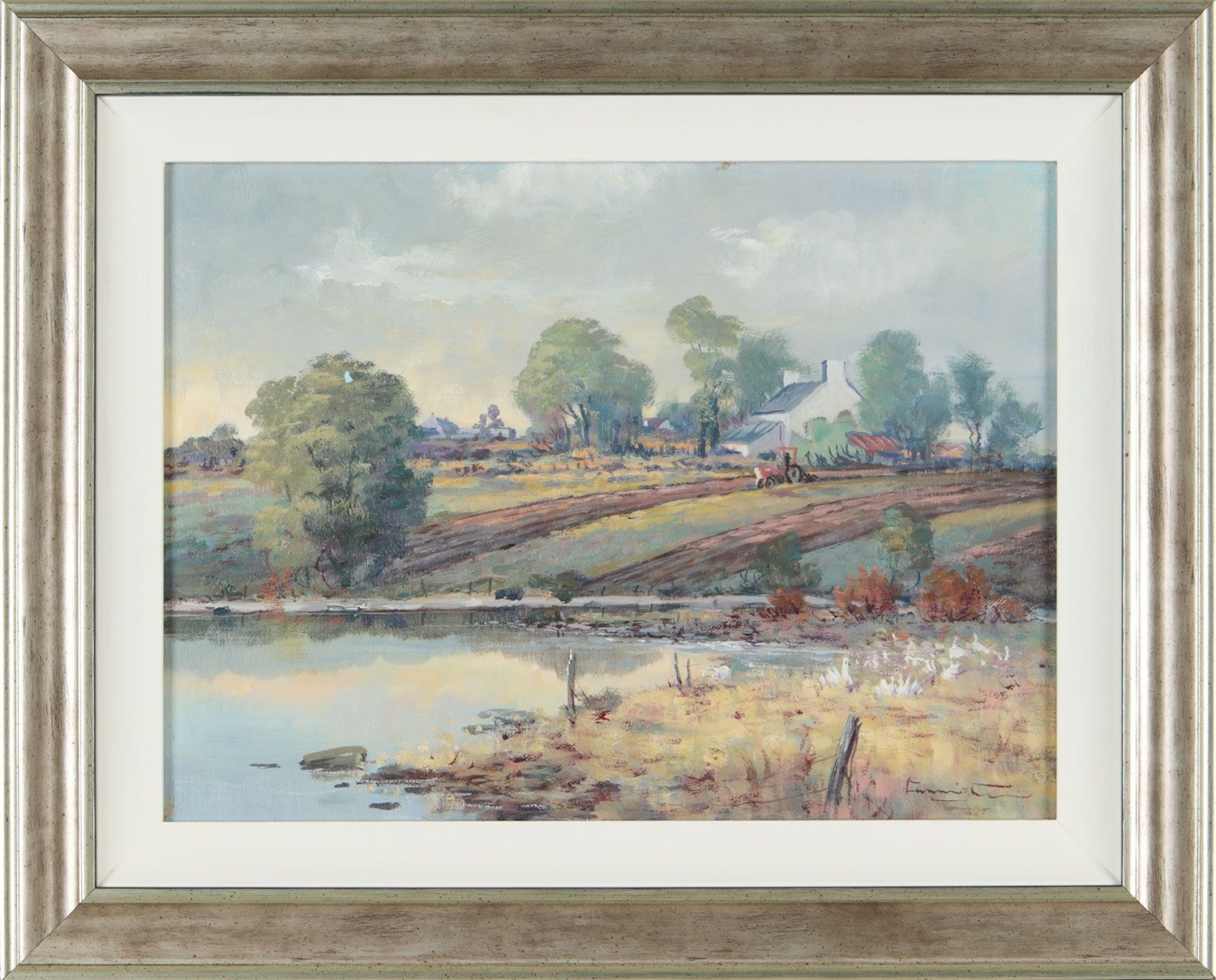 William Cunningham | WORKING IN THE FIELD BY THE LOUGH | MutualArt