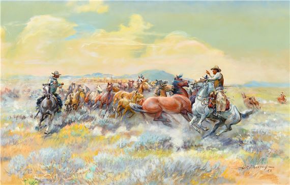 J.K. Ralston | Corralling Wild Horses (1962 (1962) | MutualArt