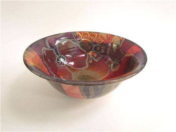 Jonathan Cox | : A studio pottery lustre bowl with floral design ...