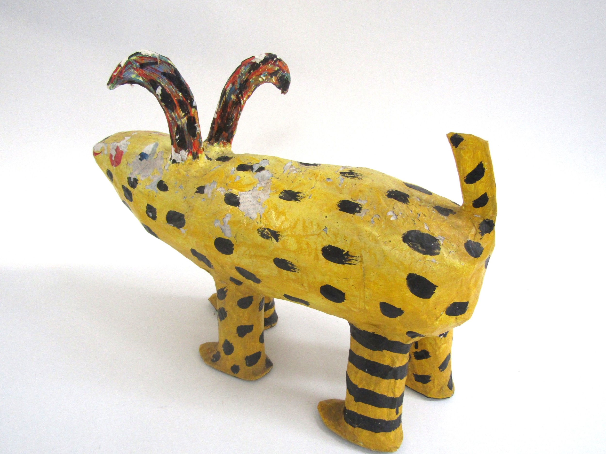 Julie Arkell | JULIE ARKELL A a folk art papier mache yellow dog f ...