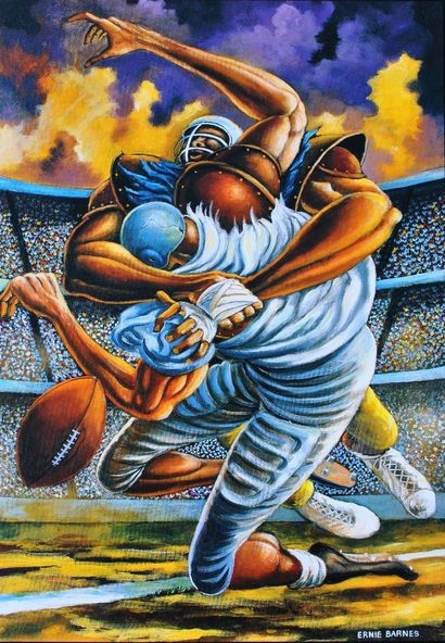 Ernie Barnes | Determination (Football) (1999) | MutualArt