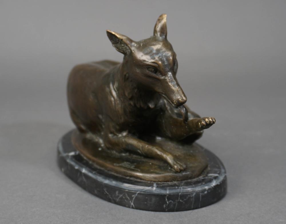 Miguel Fernando López (Milo) | Recumbent Fox Bronze Figure | MutualArt