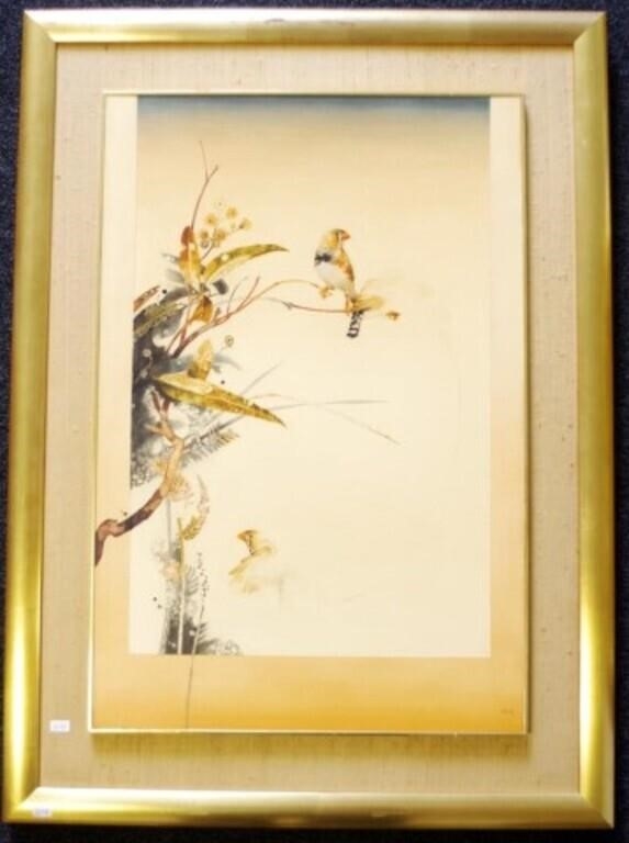 Geoffrey Hooper | Finches and Bushscape | MutualArt