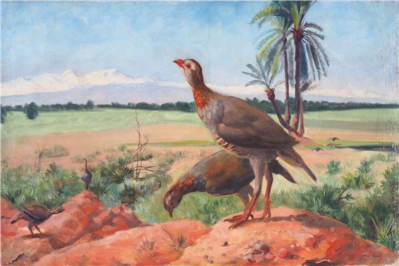 Elie Miller-Ranson | Elie MILLER-RANSON Gibier dans un paysage exotique ...