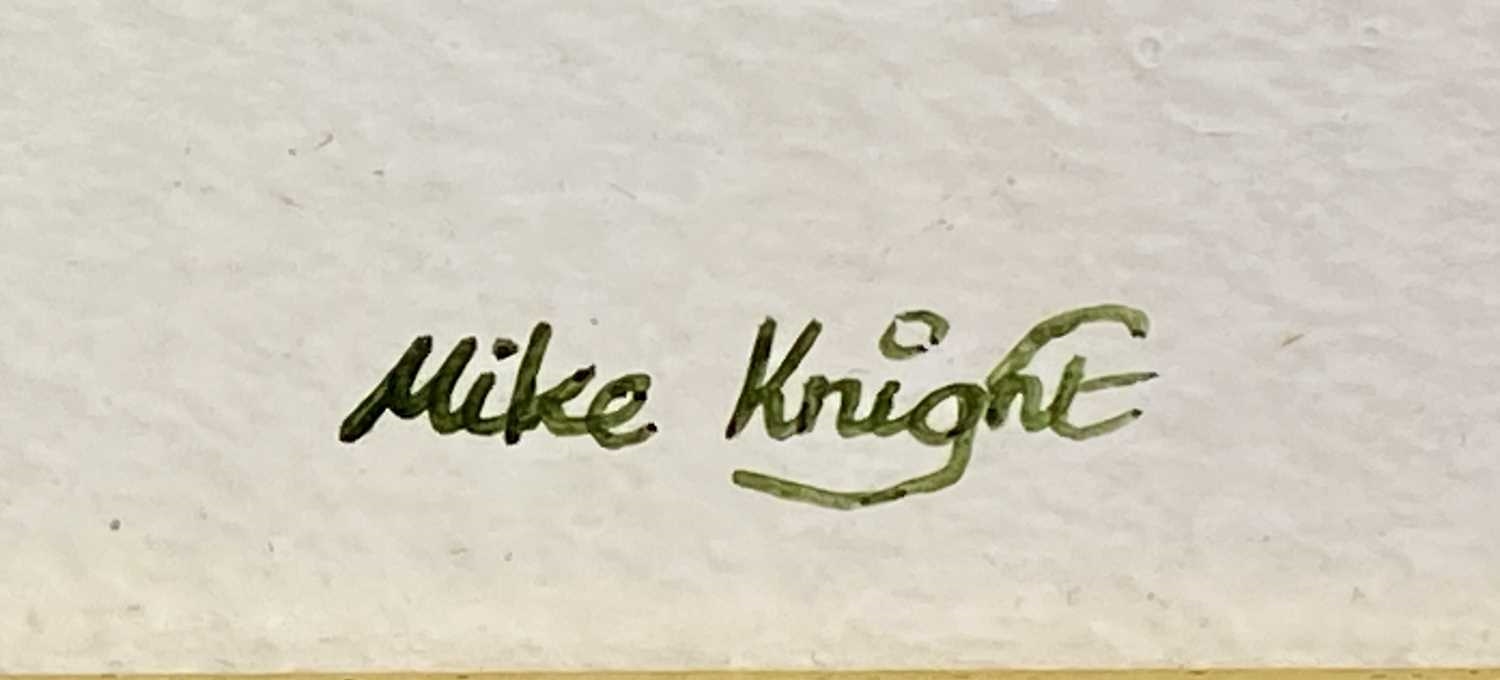 Mike Knight | river bridge with farm buildings beyond | MutualArt
